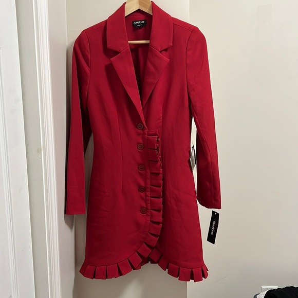 bebe | Dresses | New Never Worn Red Power Dress With Beautiful Shaping ...